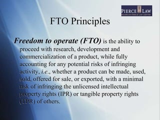 Freedom to Operate FTO | PPTX