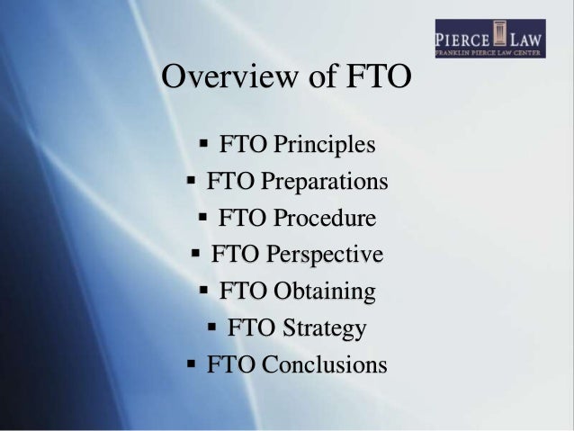 Freedom to Operate FTO