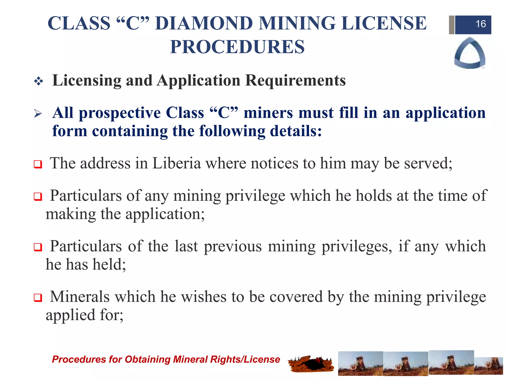 Procedures of Obtaining Mining Rights/License in Liberia | PPTX