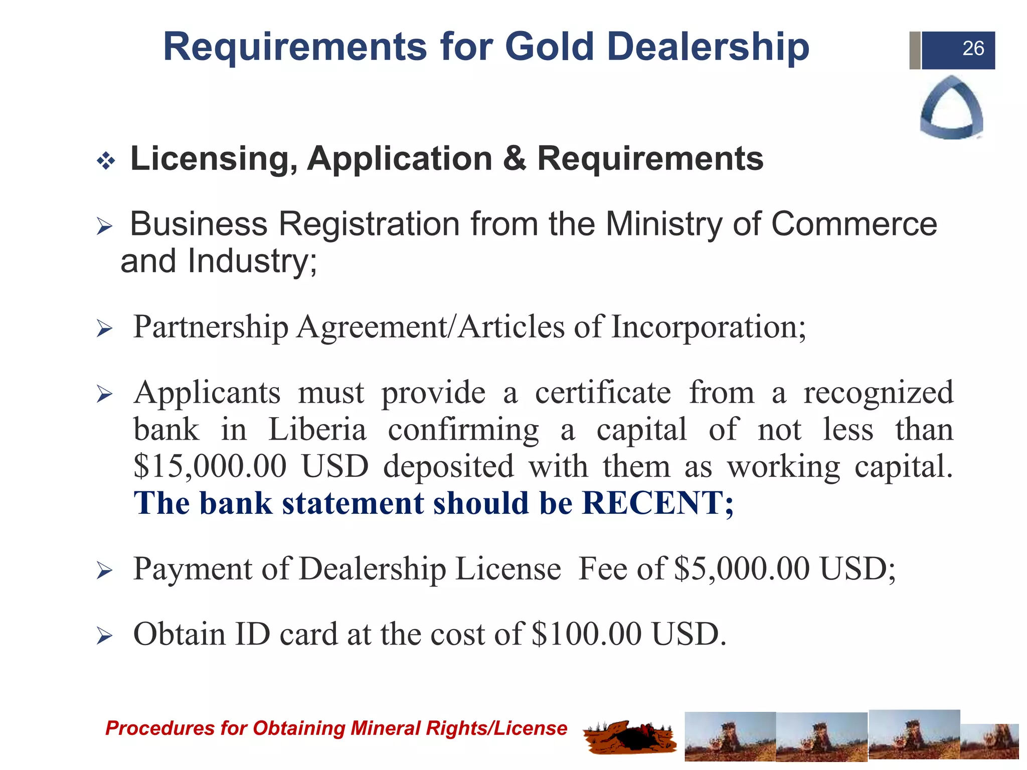 Procedures of Obtaining Mining Rights/License in Liberia | PPTX