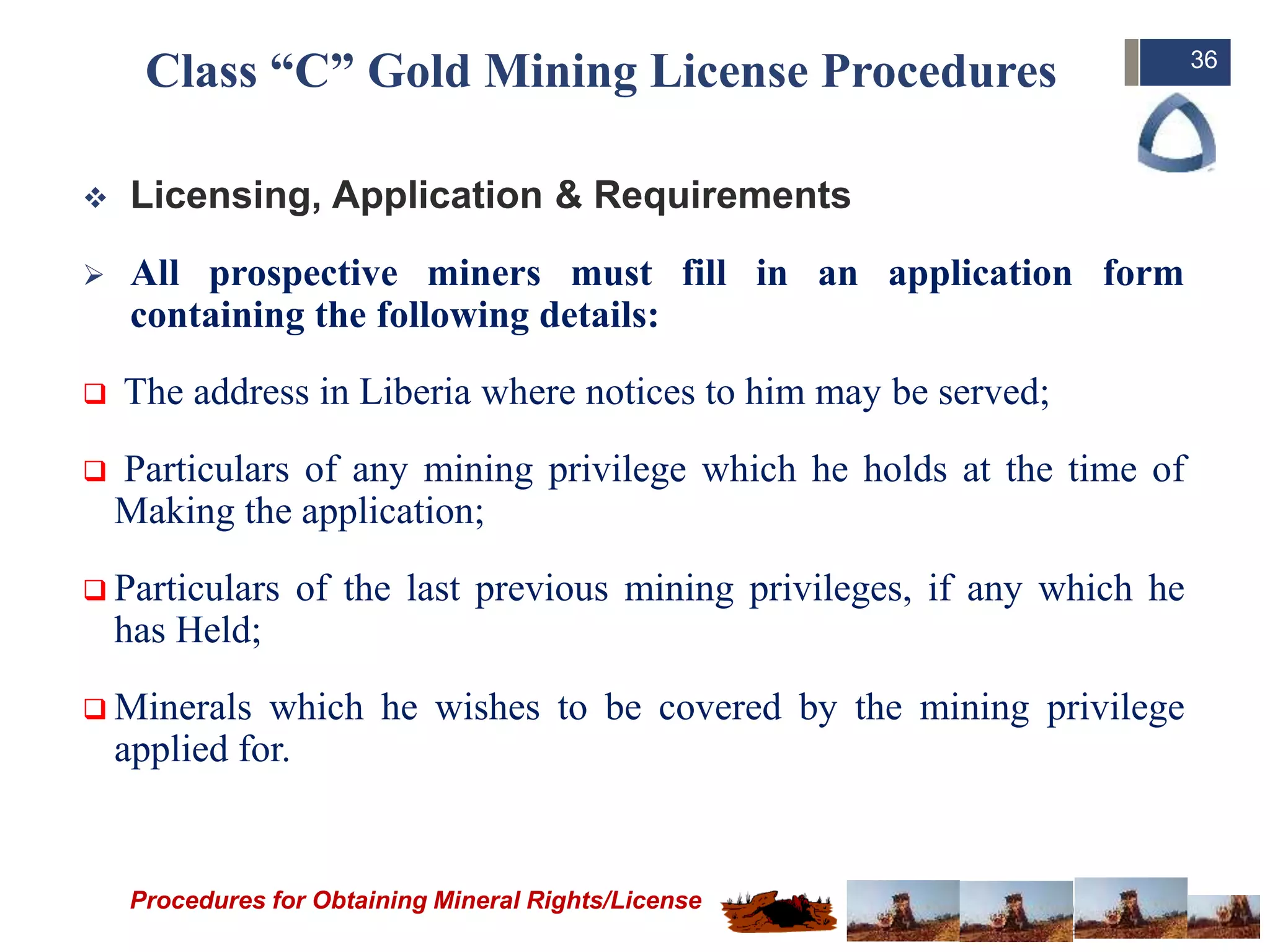 Procedures of Obtaining Mining Rights/License in Liberia | PPTX