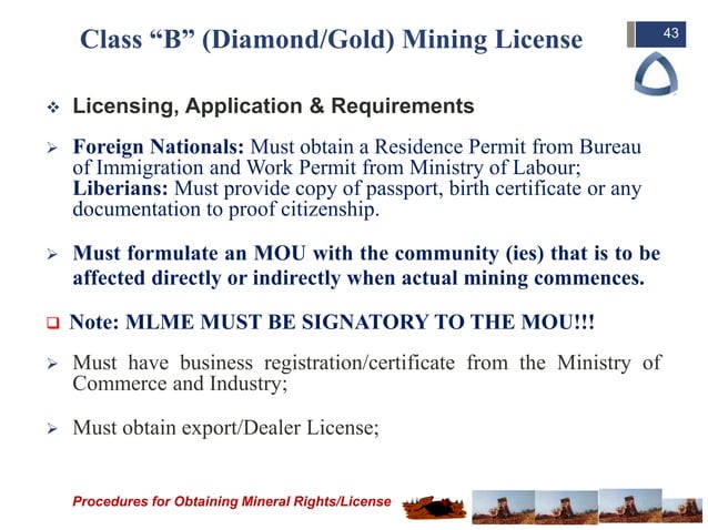Procedures of Obtaining Mining Rights/License in Liberia | PPTX