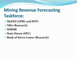 Mining revenue forecasting presentation for mining working group | PPTX