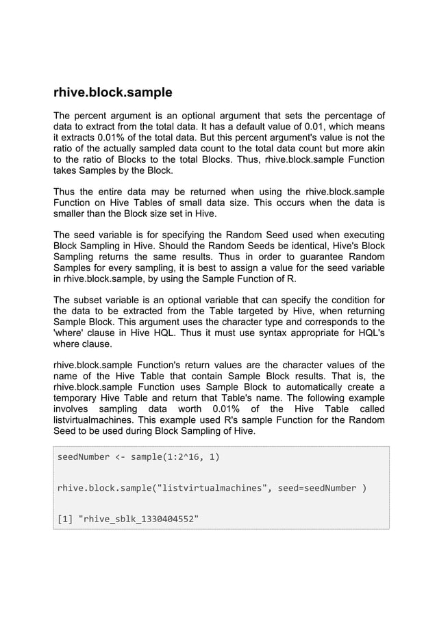 RHive tutorials - Basic functions | PDF | Databases | Computer Software and Applications