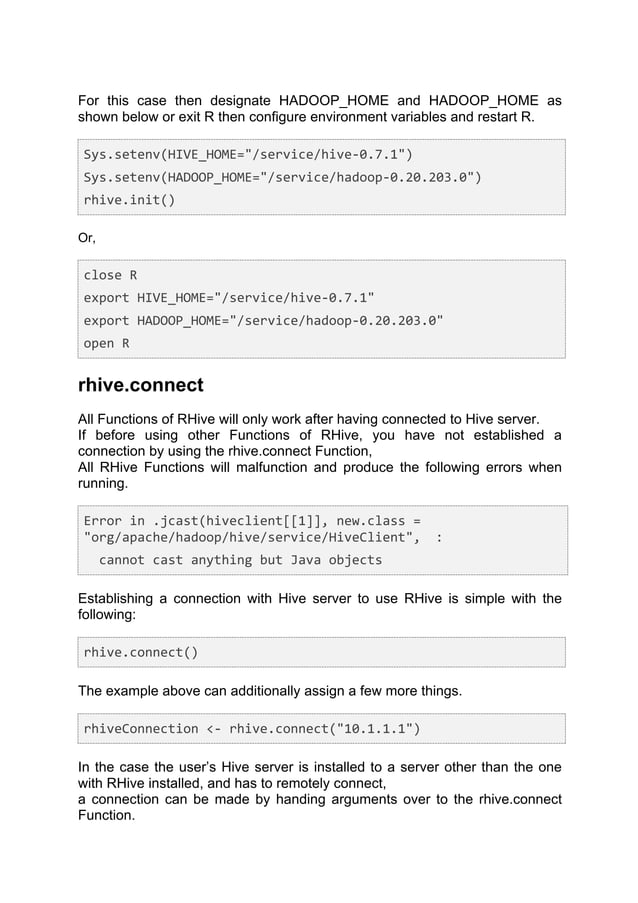 RHive tutorials - Basic functions | PDF | Databases | Computer Software and Applications