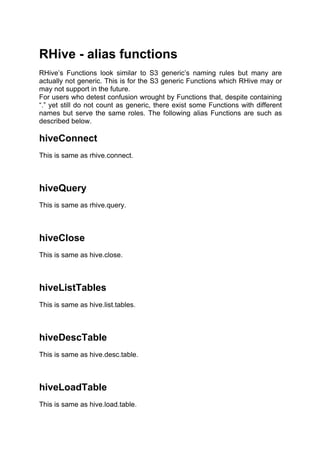 RHive tutorials - Basic functions | PDF | Databases | Computer Software and Applications