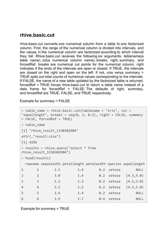 RHive tutorials - Basic functions | PDF | Databases | Computer Software and Applications