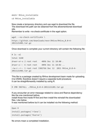 RHive tutorial - Installation | PDF