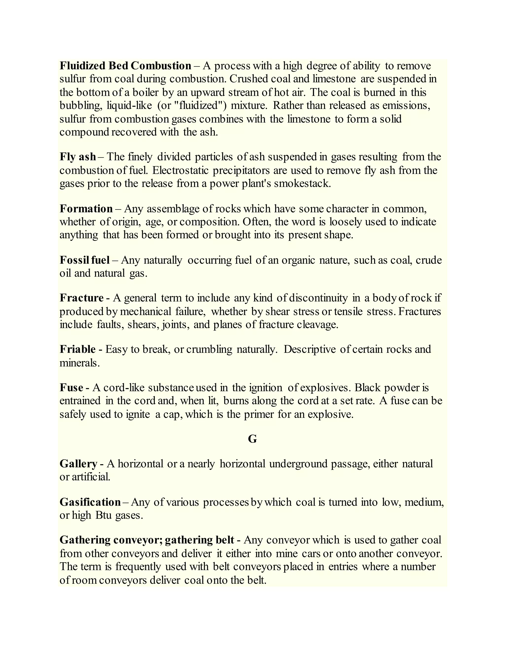 Mining terminology | DOCX