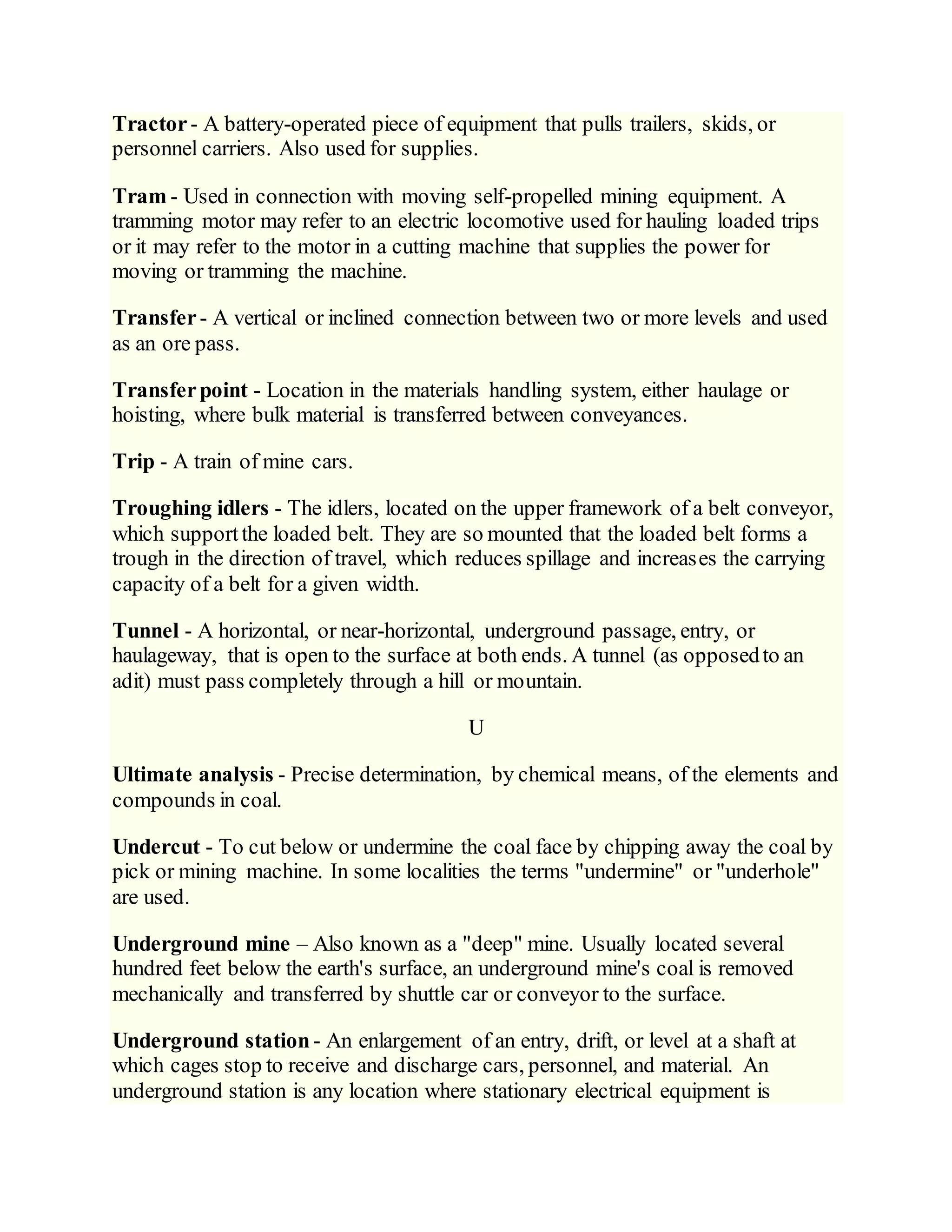 Mining terminology | DOCX