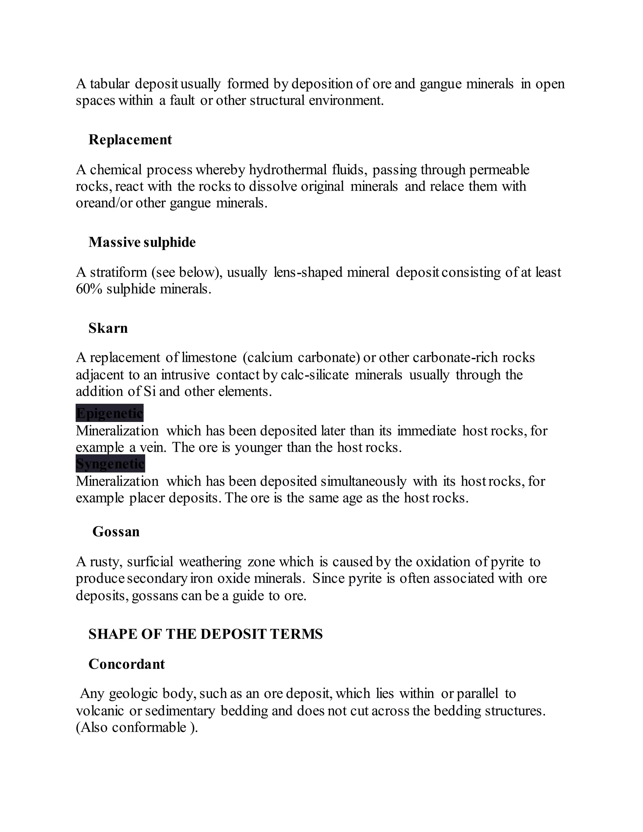 Mining terminology | DOCX