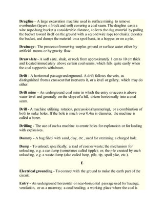 Mining terminology | DOCX