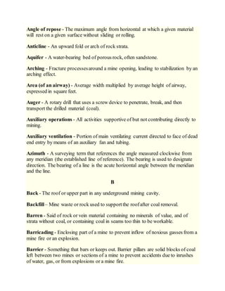 Mining terminology | DOCX