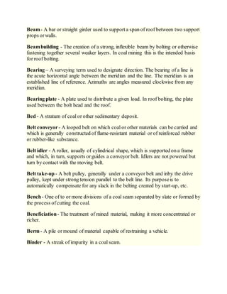 Mining terminology | DOCX