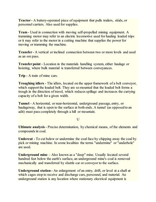Mining terminology | DOCX