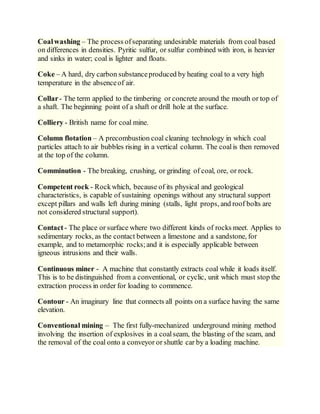 Mining terminology | DOCX