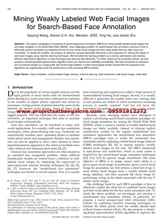 Mining Weakly Labeled Web Facial Images for Search-Based Face Annotation | PDF | Social ...