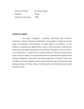 IEEE 2014 JAVA DATA MINING PROJECTS Mining weakly labeled web facial images for search based ...