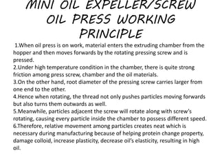 Mini oil expellers | PPTX