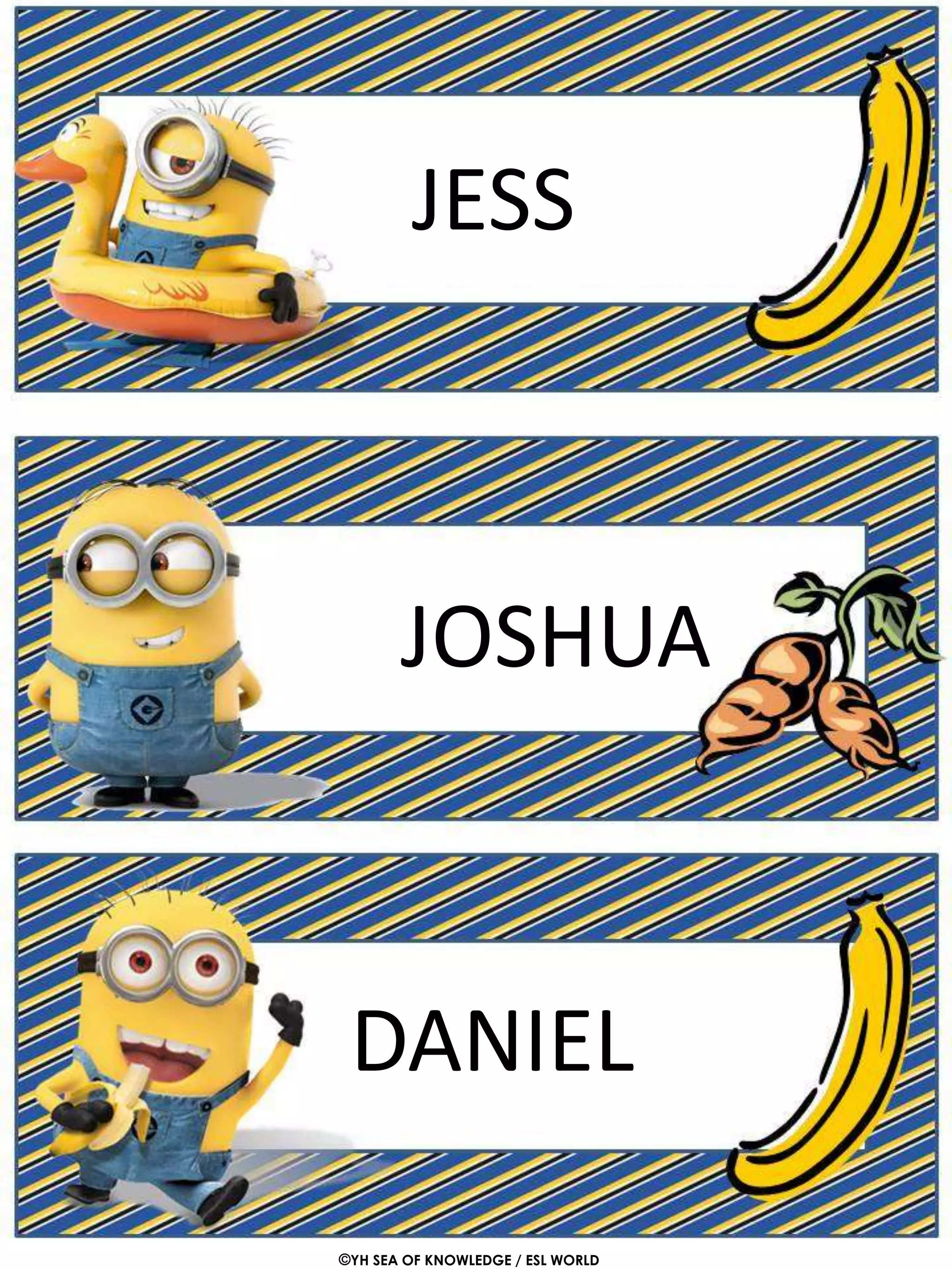 Minion name plates_free | PPTX