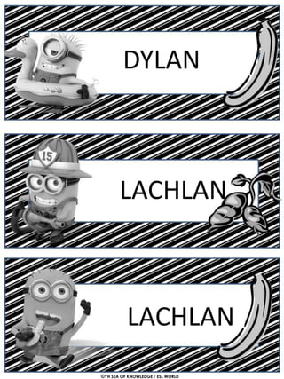 Minion name plates_free | PPTX