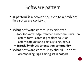 Introduction to Patterns (miniPLoP@Taipei) | PPT | Programming Languages | Computing