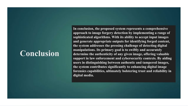 Image Forgery detection using deep learning | PPTX | Photo Editing Software | Computer Software ...