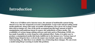 Image Forgery detection using deep learning | PPTX | Photo Editing ...