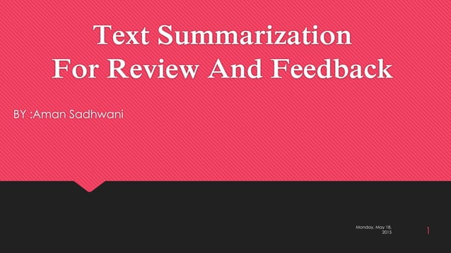 TEXT SUMMARIZATION | PPTX