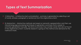TEXT SUMMARIZATION | PPTX