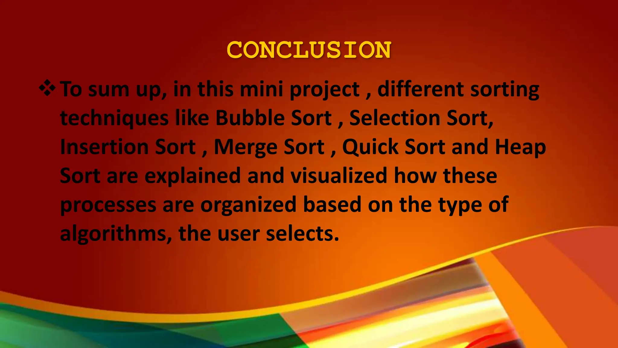 Power point presentation of Sorting Techniques | PPT