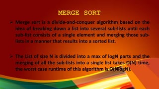 Power point presentation of Sorting Techniques | PPT