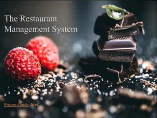 The Restaurant Management System with PHP | PPTX