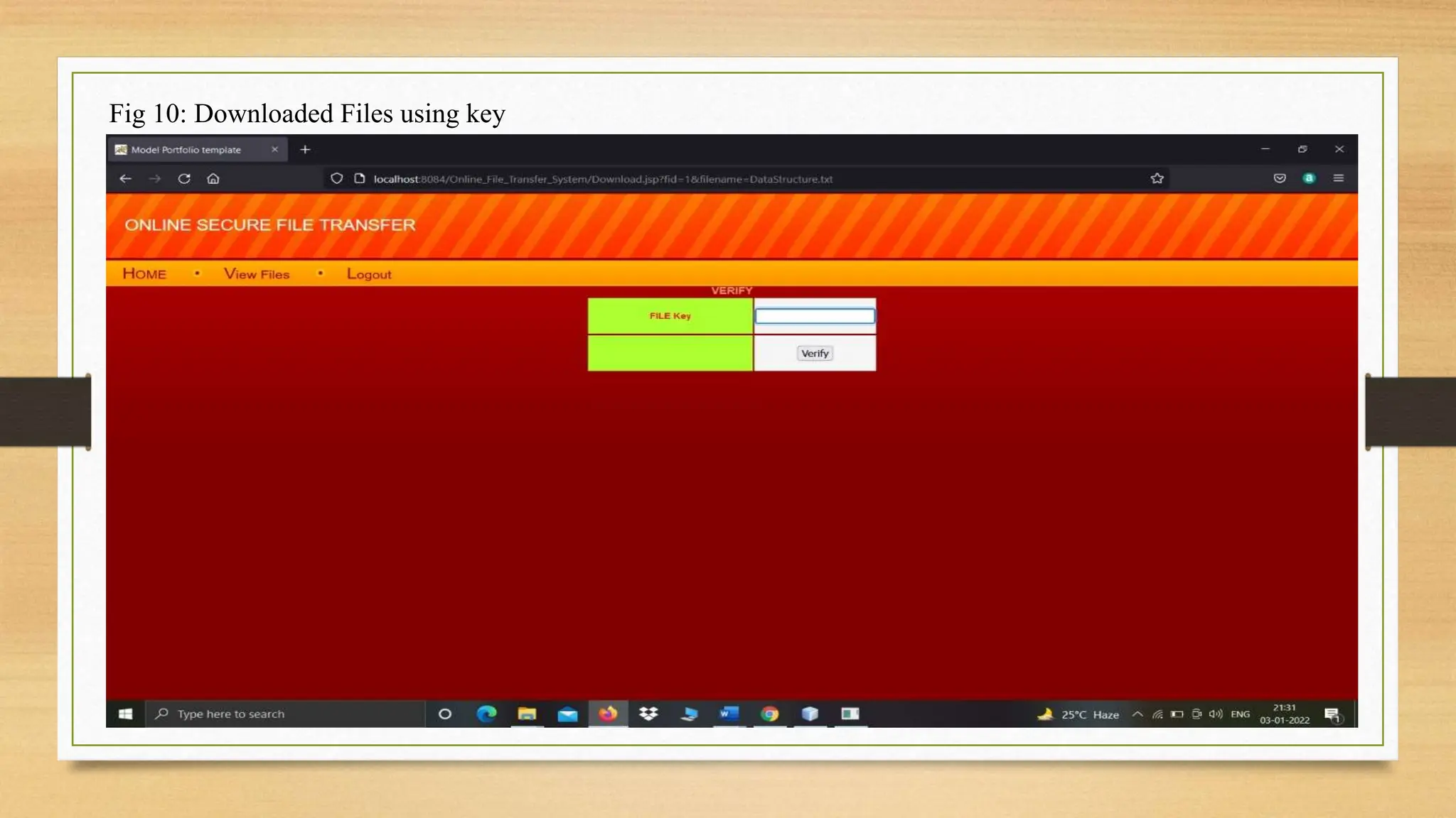 mini proj_batch1.pptx online secure file transfer system | PPTX