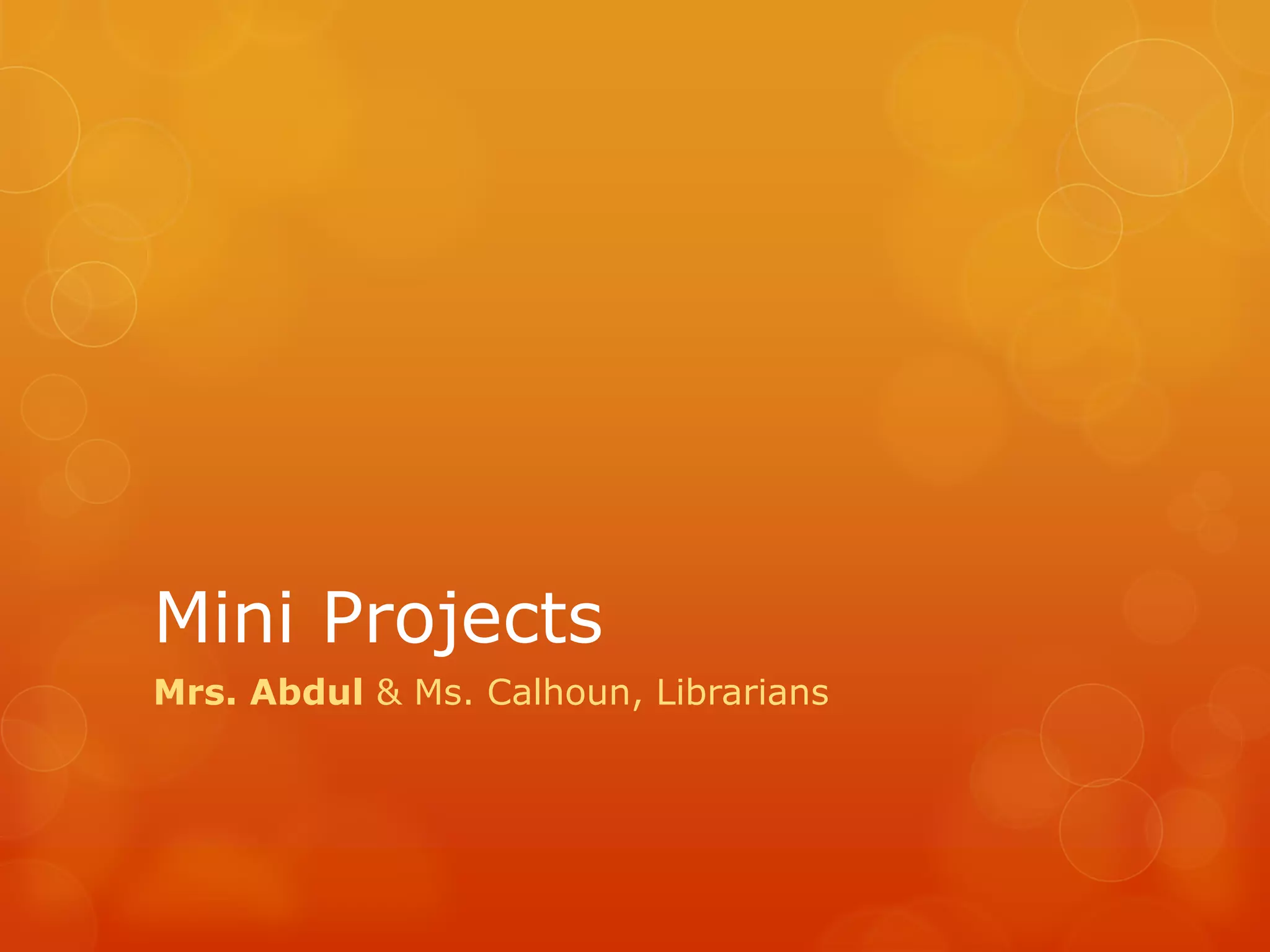 Mini Projects for Criminal Justice | PPT