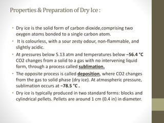 Dry Ice : air pollution control | PPTX | Chemistry | Science