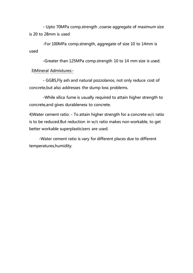 HIGH PERFORMANCE CONCRETE | DOCX