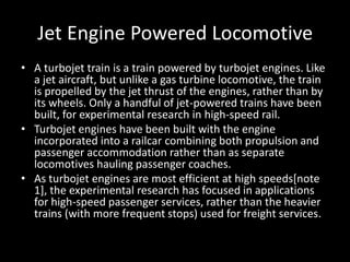 Mini project Jet Engine Powered Locomotive | PPT