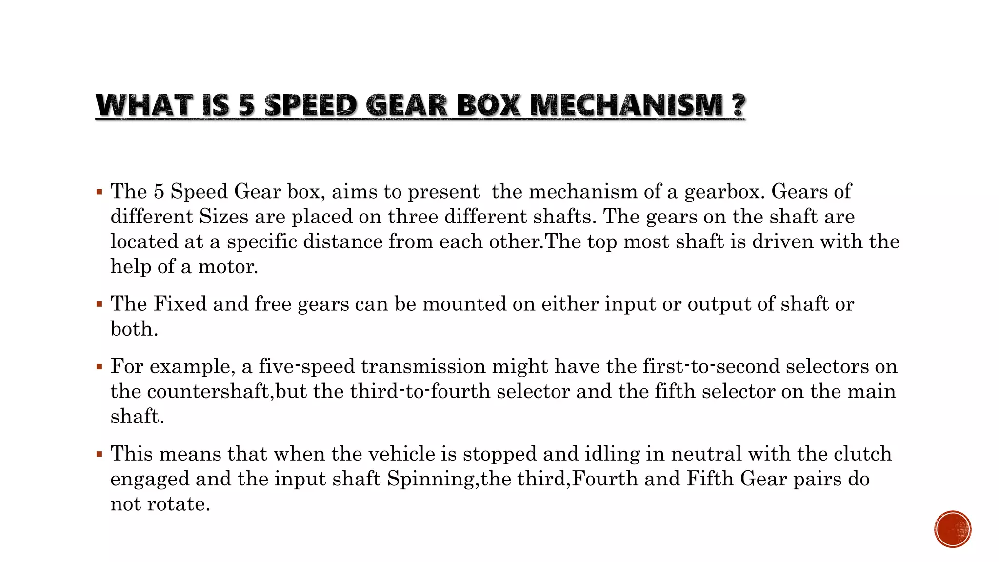 5 Speed gear box mechanism.pptx