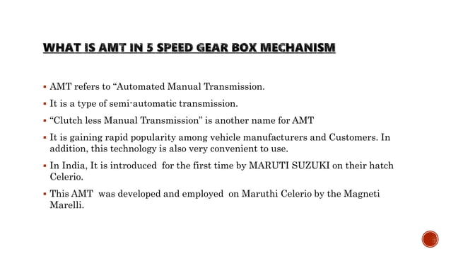 5 Speed gear box mechanism.pptx | Automotive Industry | Industries