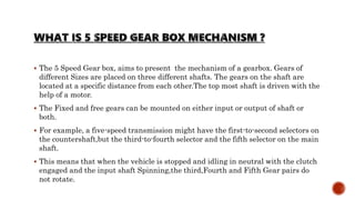 5 Speed gear box mechanism.pptx