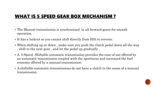 5 Speed gear box mechanism.pptx