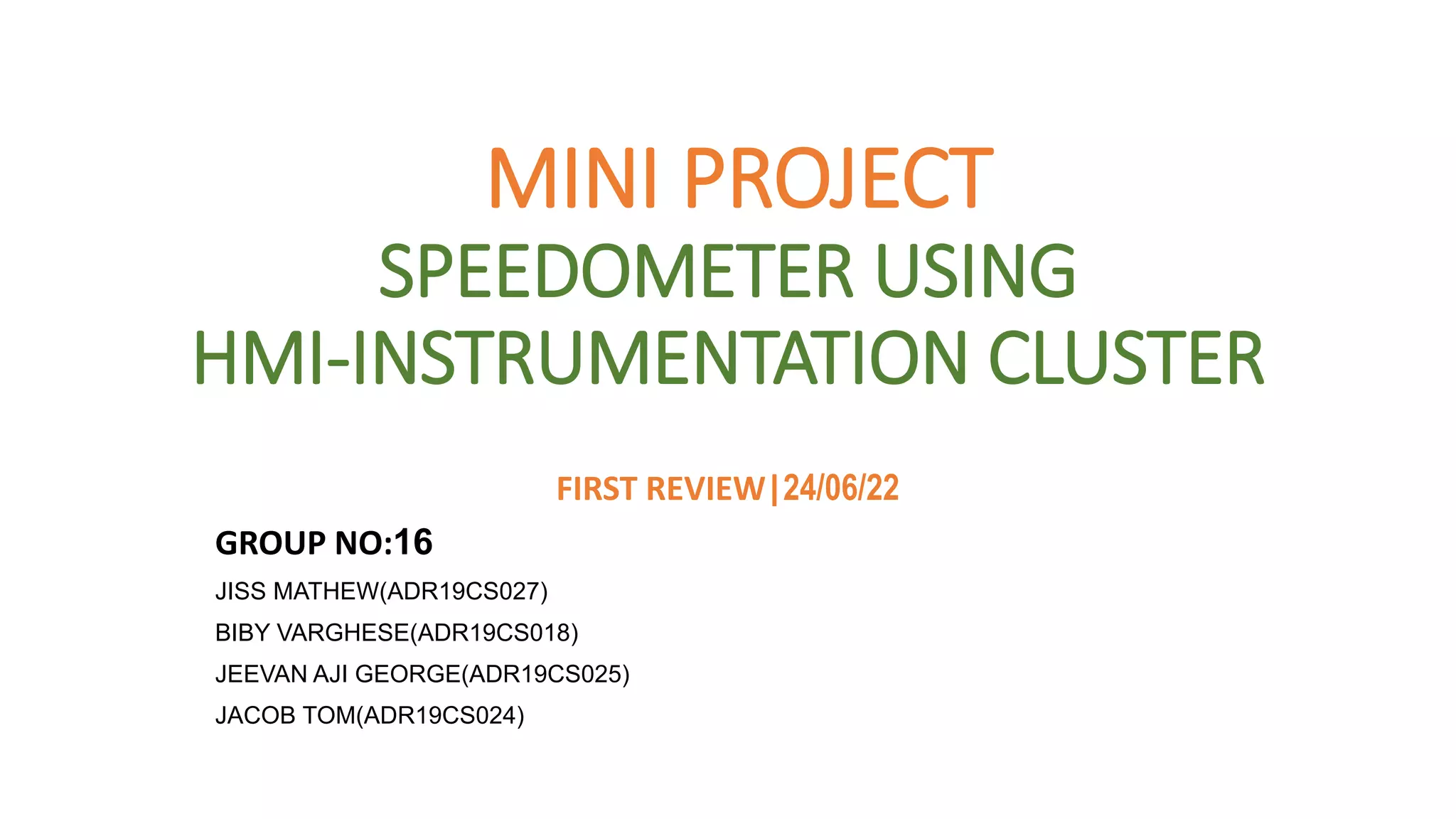 speedometer using hmi cluster.pptx | Computing | Technology & Computing