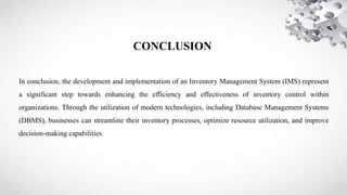 Inventory management system report for the | PPT