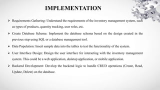 Inventory management system report for the | PPT