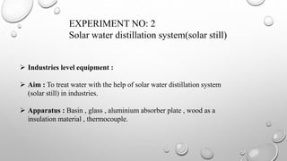 Low Cost Solar Waste Water Treatment | PPTX