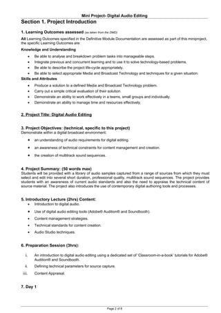 Mini Project- Digital Audio Editing | PDF