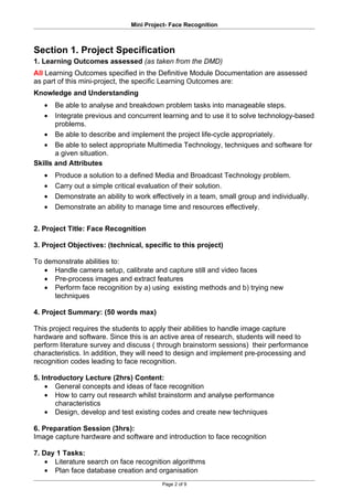 Mini Project- Face Recognition | DOC