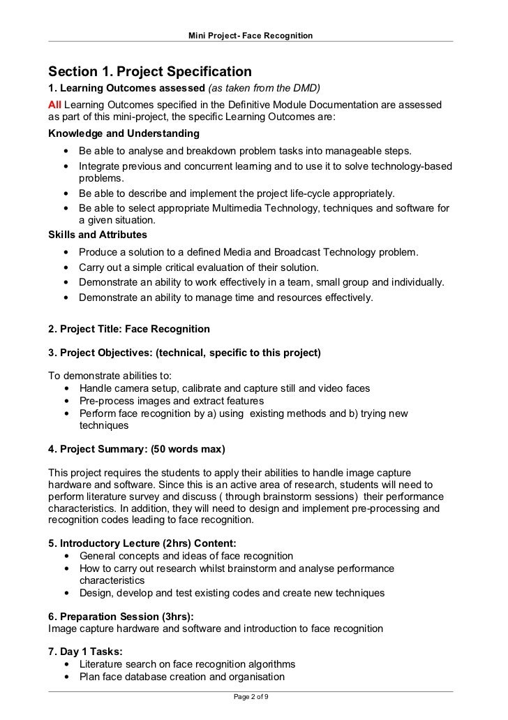 Mini Project- Face Recognition
