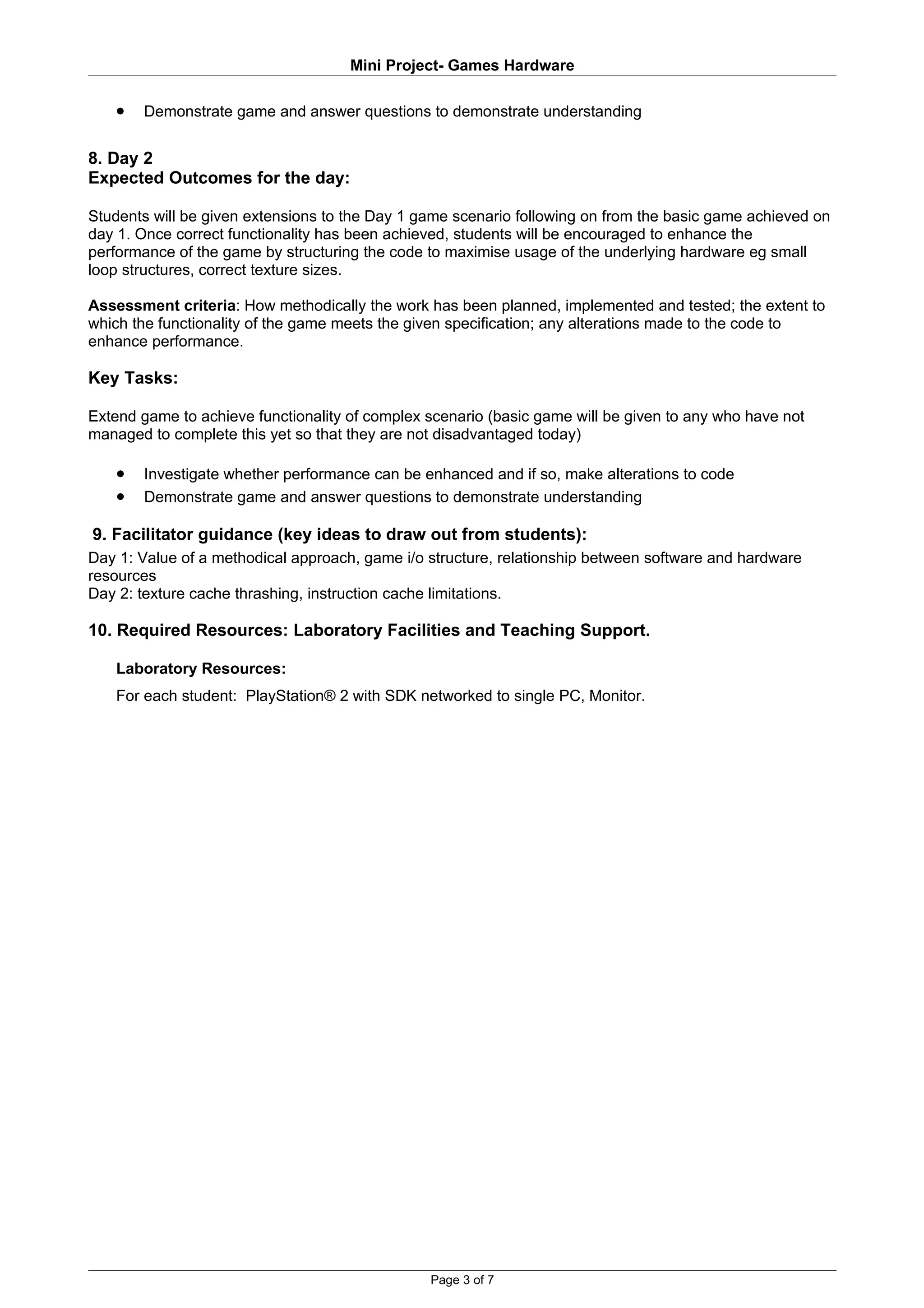 Mini Project- Game Hardware Development | DOC